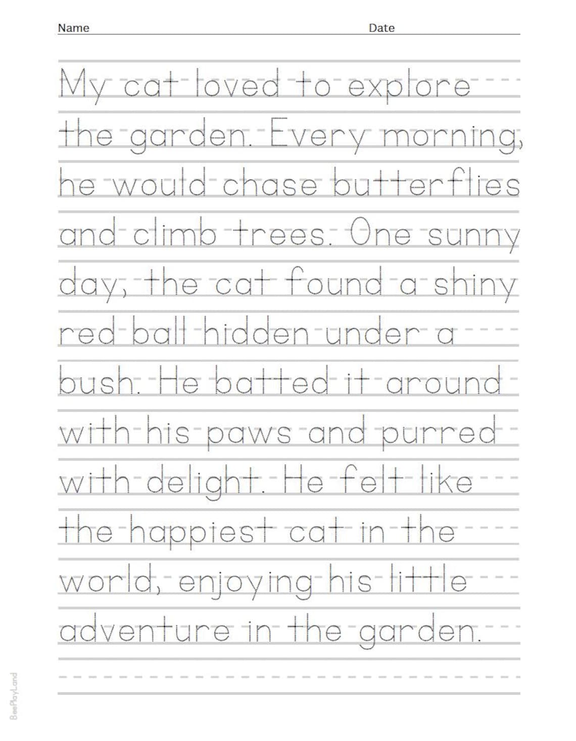 Story Handwriting Practice: 40-page Tracing for Grade 1-3 (PDF) - Etsy