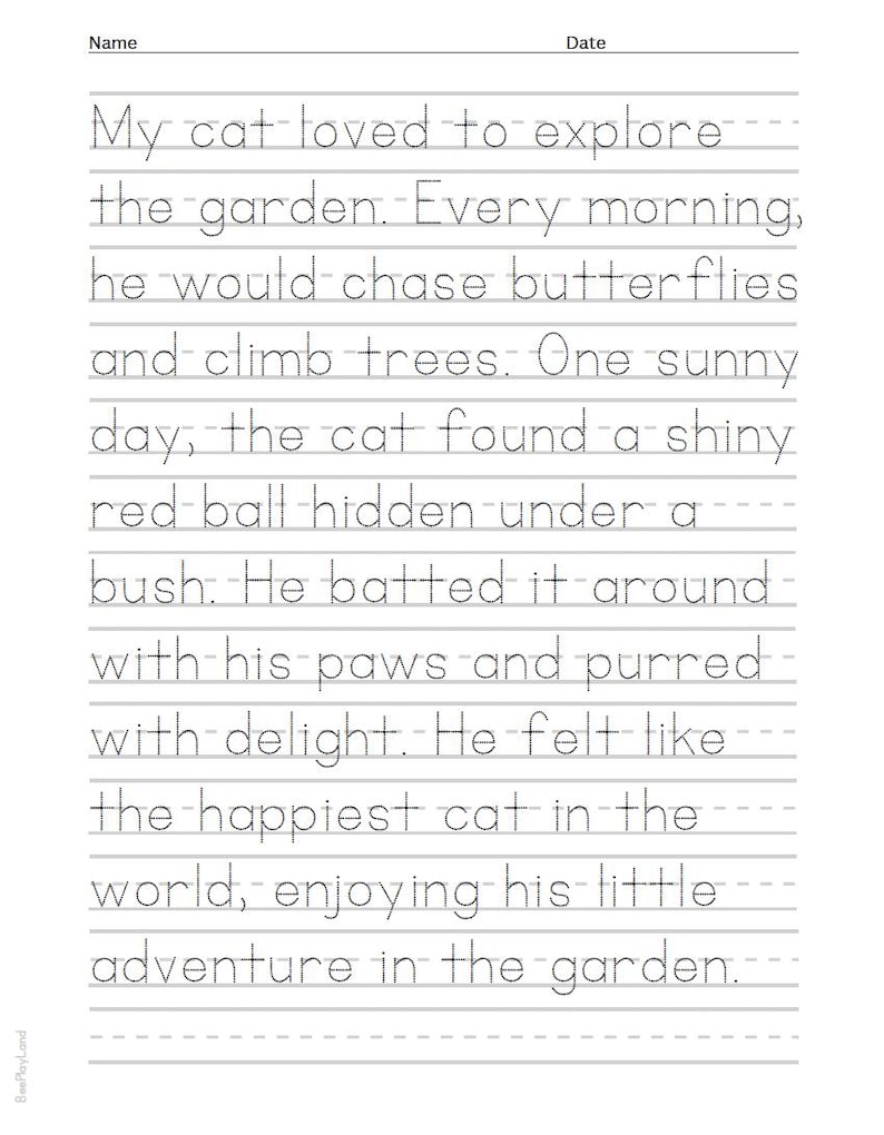 Story Handwriting Practice: 40-page Tracing for Grade 1-3 (PDF) - Etsy