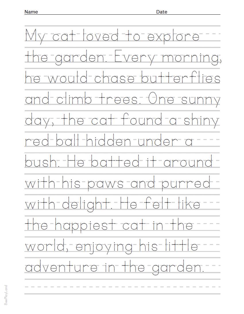 Story Handwriting Practice: 40-page Tracing for Grade 1-3 (PDF) - Etsy