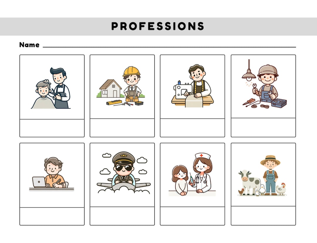 Professions Worksheet Kindergarten Preschool Activity, Busybook ...