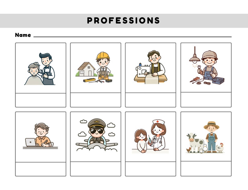 Professions Worksheet Kindergarten Preschool Activity, Busybook ...