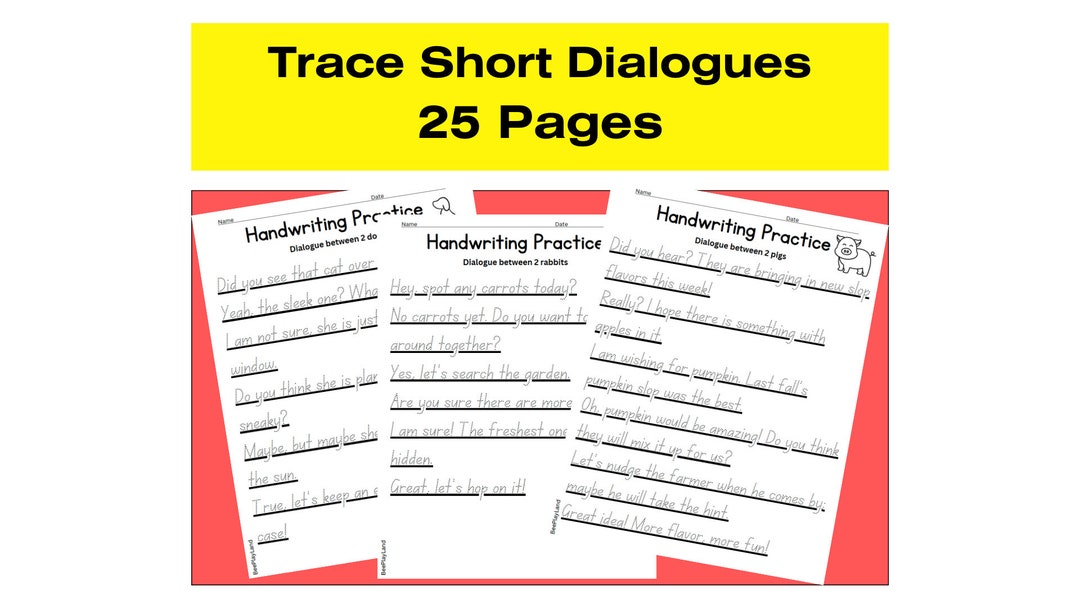 Trace Short Dialogues Writing Practice Worksheet Activities ...