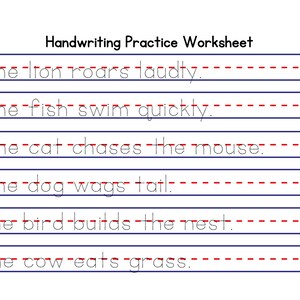 120 Trace Sentence About Animals Practice Worksheets, Printable Writing ...