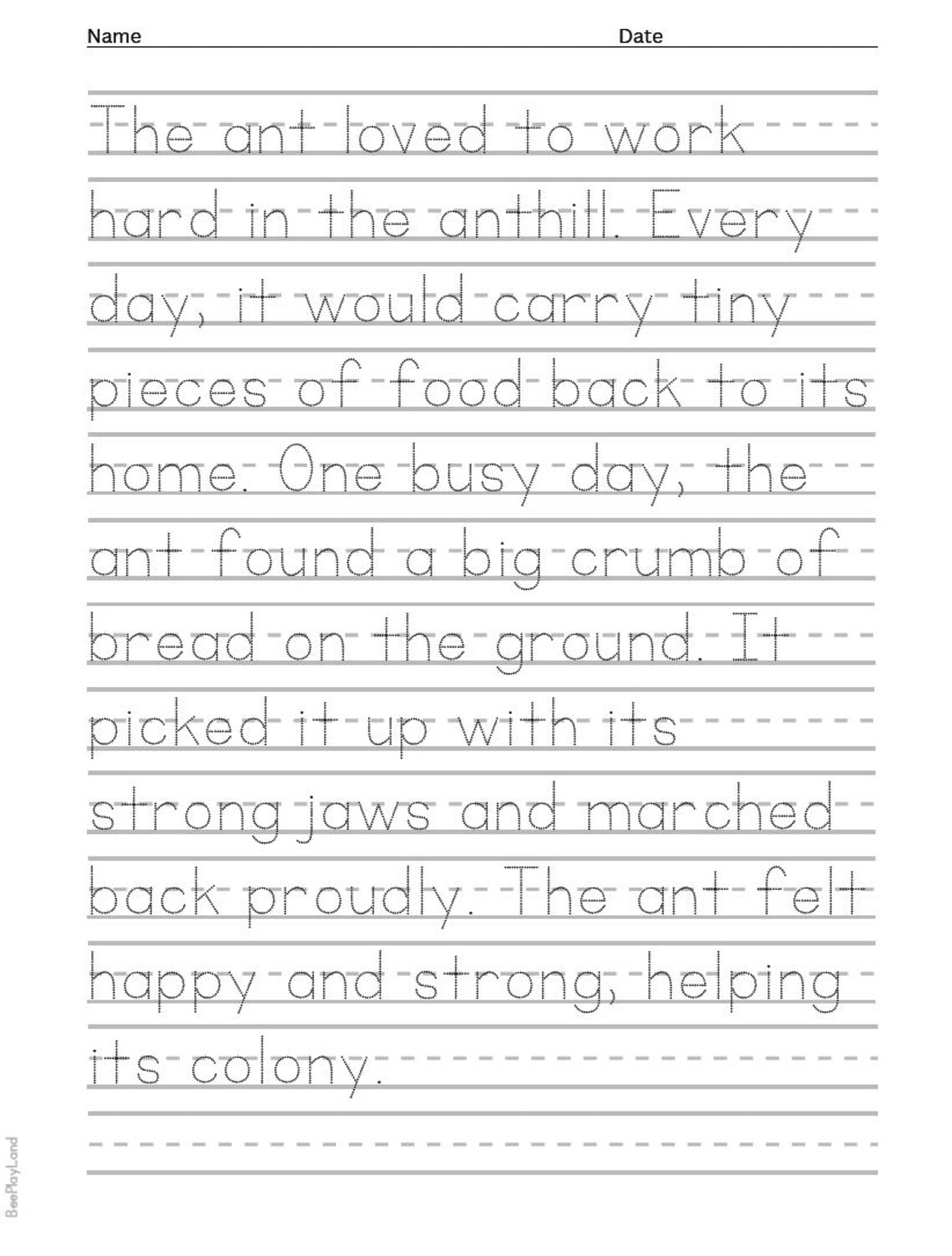 Story Handwriting Practice: 40-page Tracing for Grade 1-3 (PDF) - Etsy