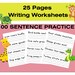100 Sentence Writing Practice Worksheets: 1st-3rd Grade ELA (PDF ...