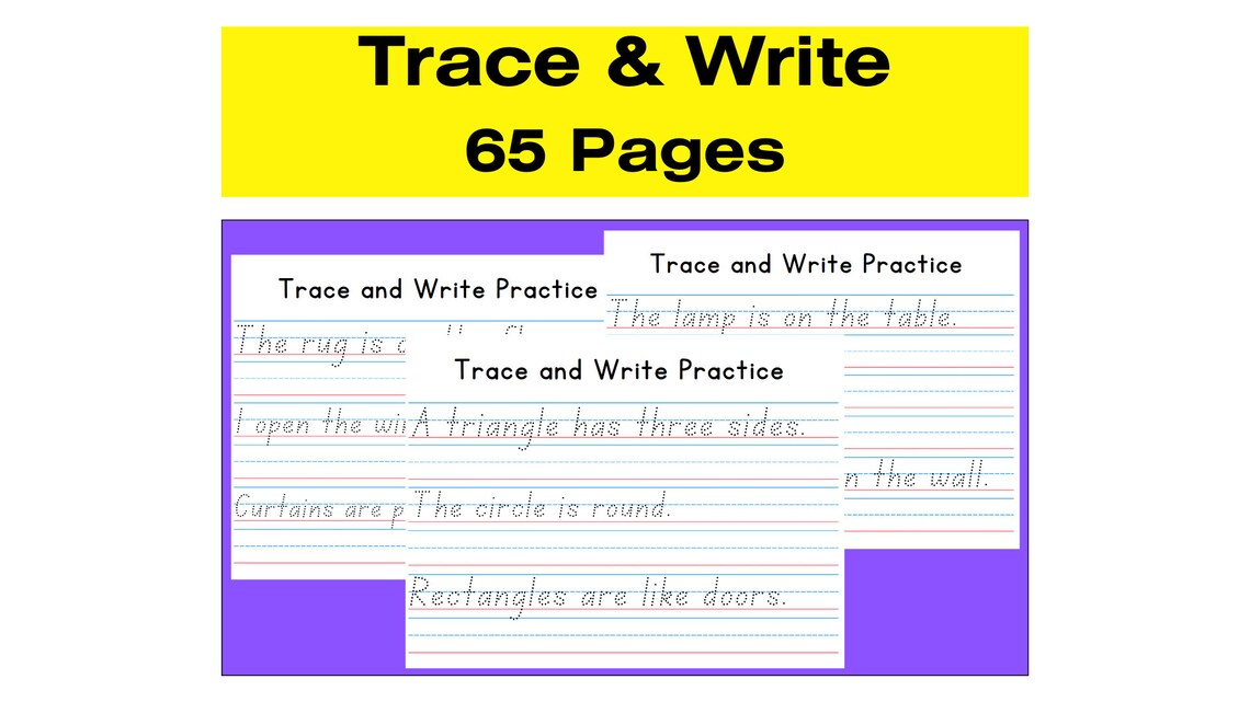 Trace Then Write Sentences Writing Practice Worksheets, Printable ...