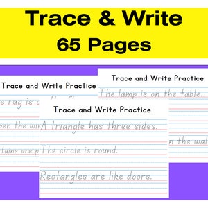 Trace Then Write Sentences Writing Practice Worksheets, Printable ...
