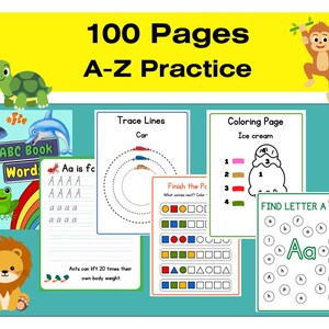 ABC Alphabet Activity Book Printable Kindergarten Preschool ...