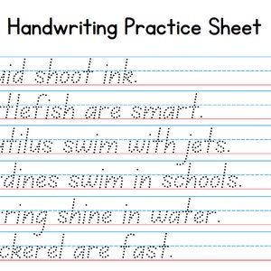 Handwriting Practice Worksheets: Sentences for 1st-3rd Grade (PDF ...