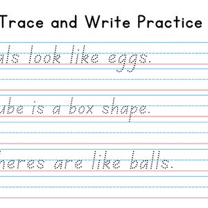 Trace Then Write Sentences Writing Practice Worksheets, Printable ...