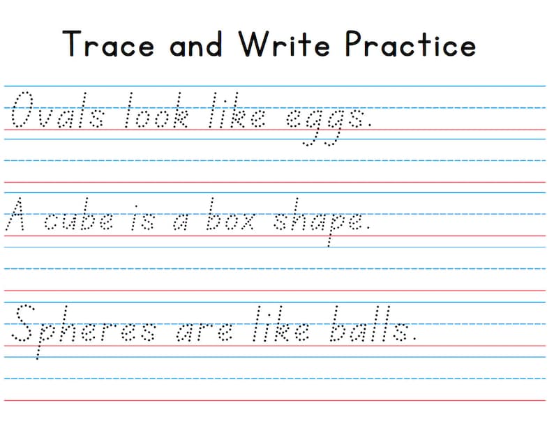 Trace Then Write Sentences Writing Practice Worksheets, Printable ...