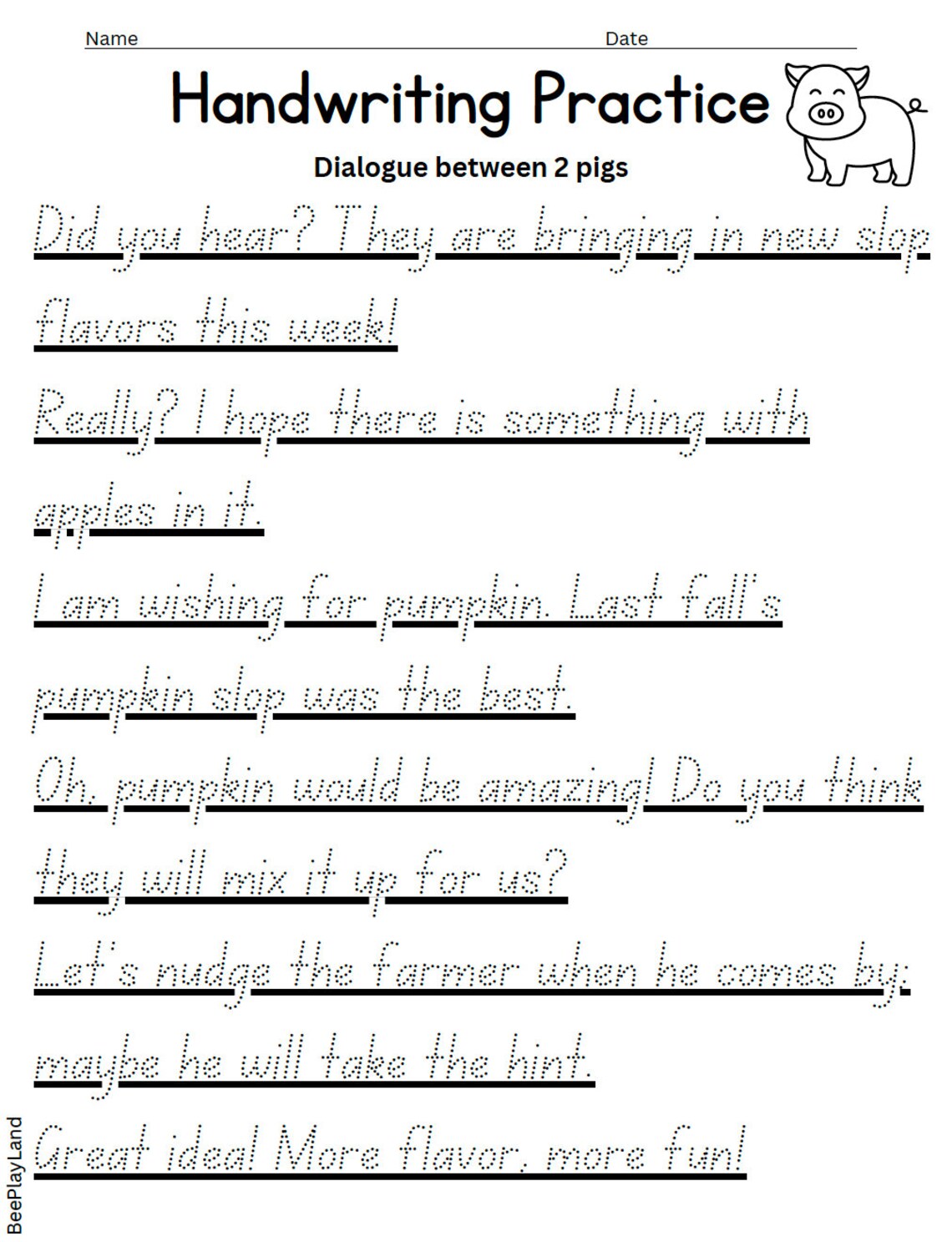 Trace Short Dialogues Writing Practice Worksheet Activities ...