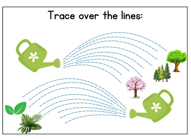 Trace Over the Lines Practice Worksheet Kindergarten Preschool, Pre-k ...
