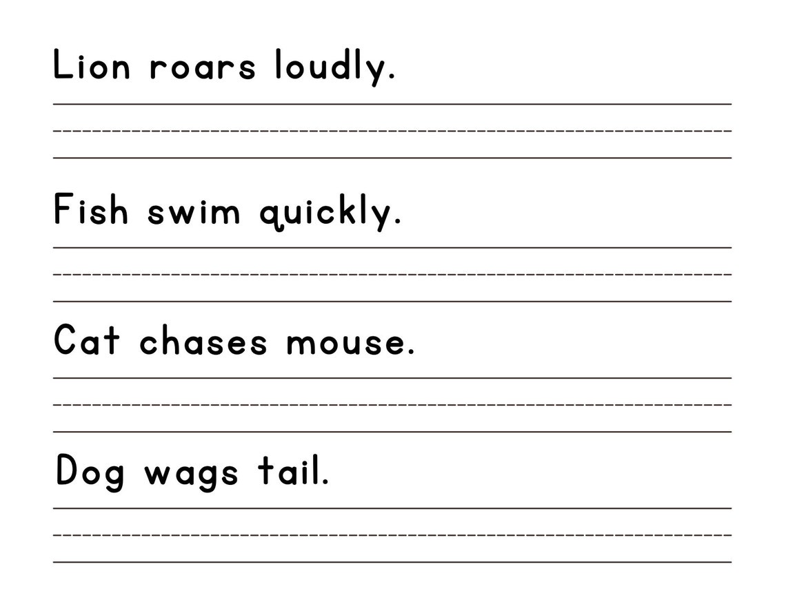 100 Sentence Writing Practice Worksheets: 1st-3rd Grade ELA (PDF ...