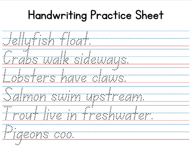 Handwriting Practice Worksheets: Sentences for 1st-3rd Grade (PDF ...