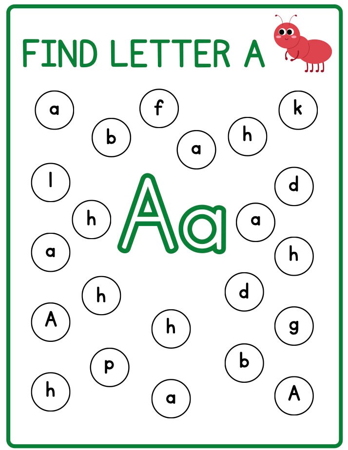 ABC Alphabet Activity Book Printable Kindergarten Preschool ...