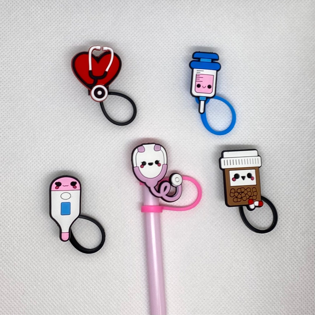 Set of 5 Medical Straw Topper OR 1 Straw Topper W/ Sticker - Etsy