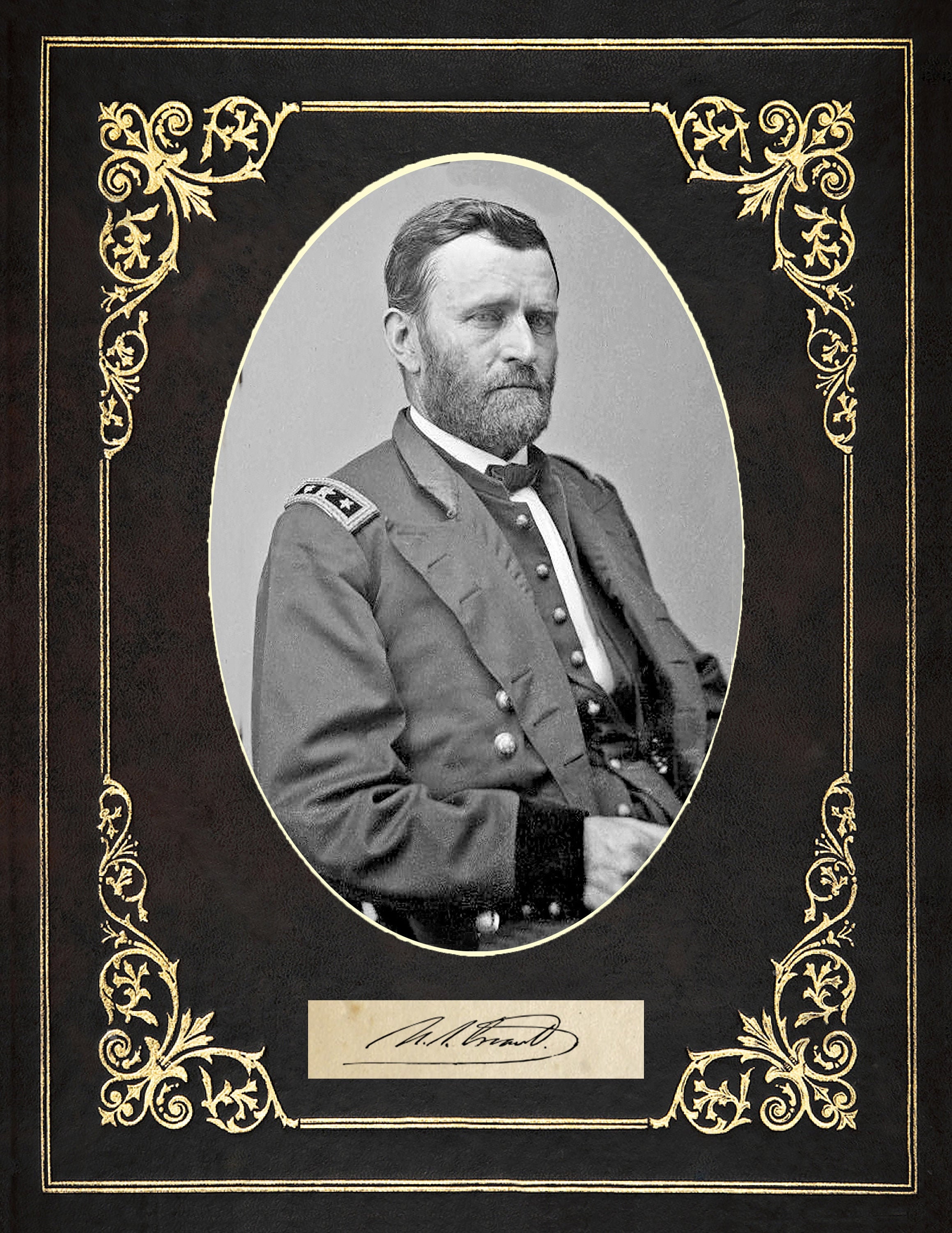 Civil War General Ulysses S. Grant, Portrait & Scanned Autograph COPY 8 ...
