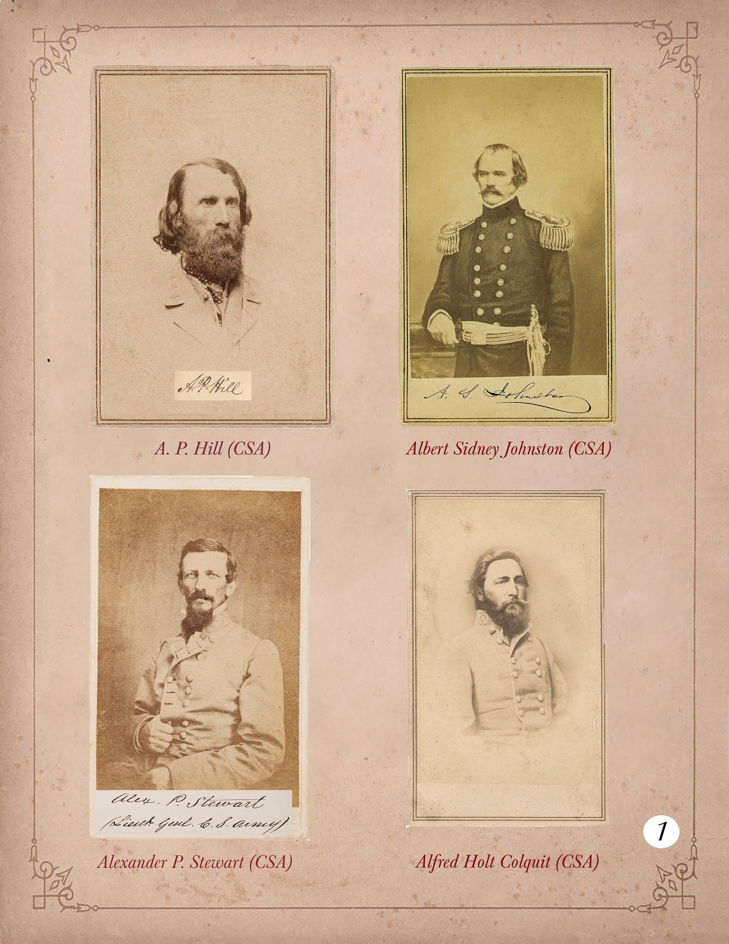 Book 8-1/2" X 11" Civil War Confederate Generals CDVS 124 Cdv's Scanned ...