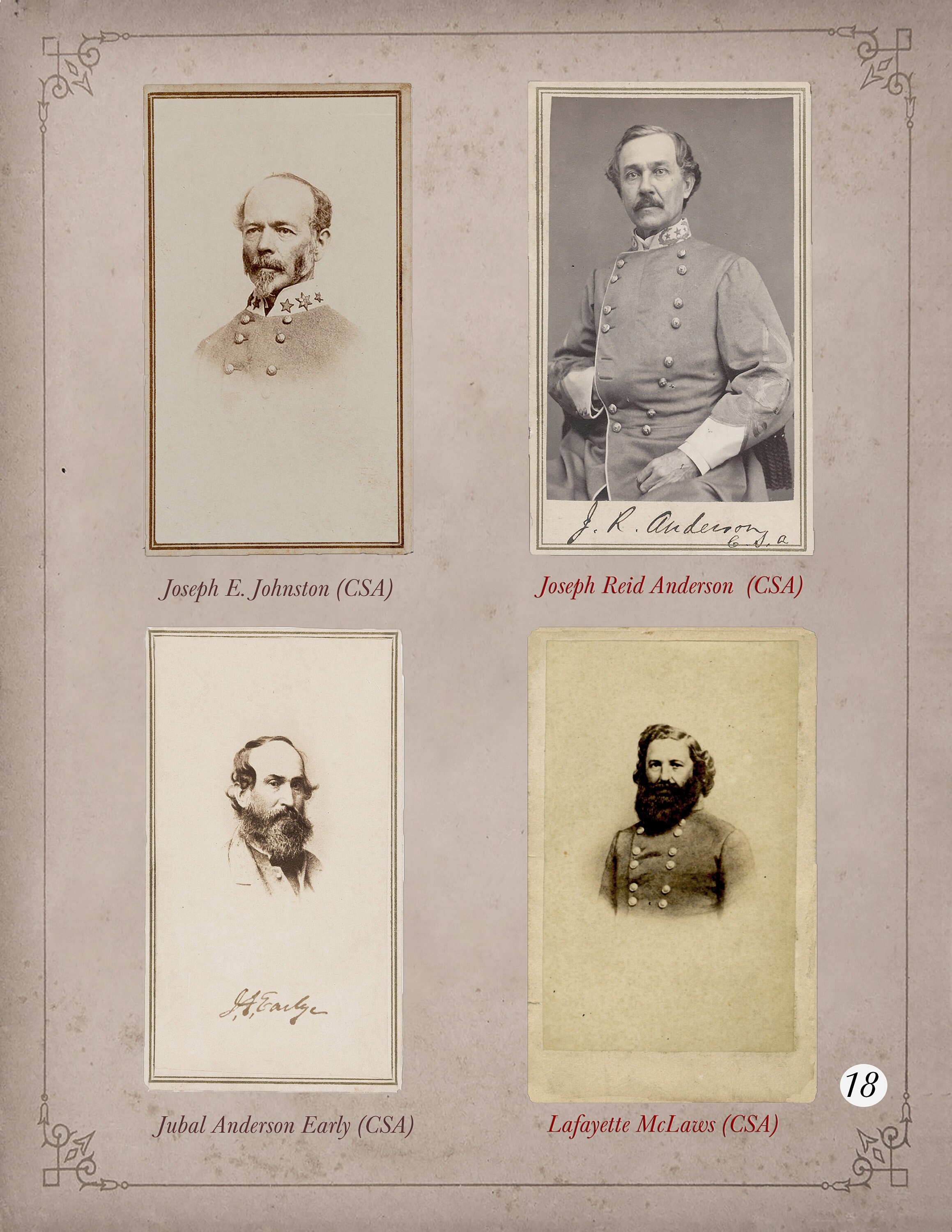 Book 8-1/2" X 11" Civil War Confederate Generals CDVS 124 Cdv's Scanned ...