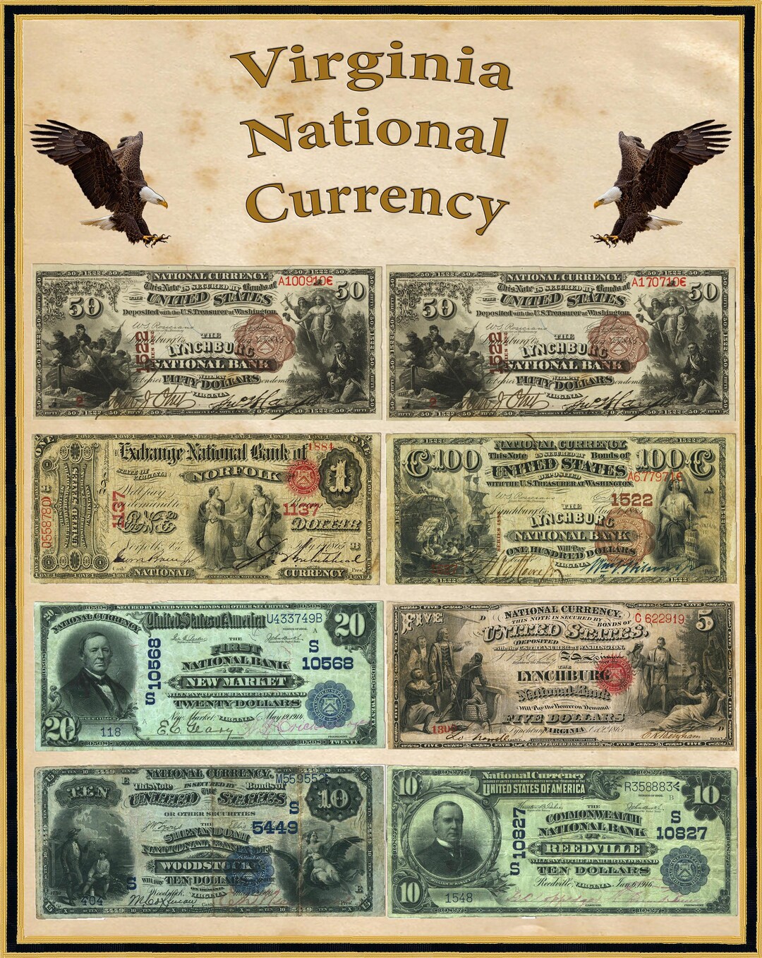 Virginia National Currency Poster 16" X 20" - Etsy