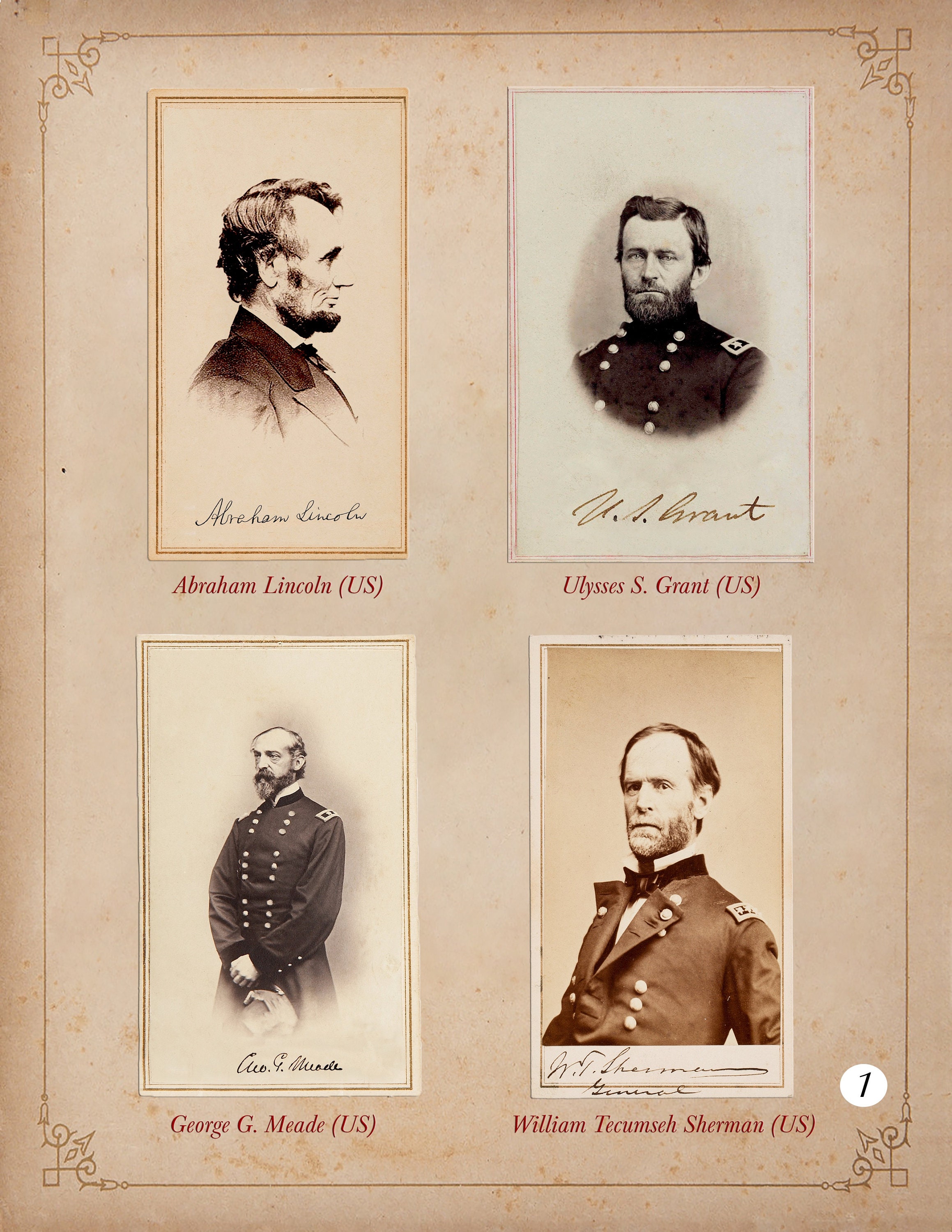 BOOK 8-1/2" X 11" Civil War Union Generals Cdv's 160 Plus CDVS Scanned ...
