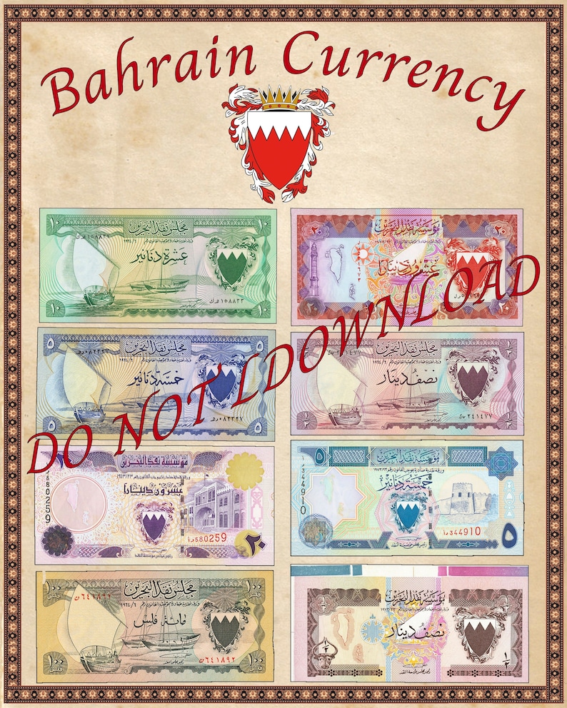 Bahrain Currency Poster 16" X 20" Beautiful Piece for Framing - Etsy
