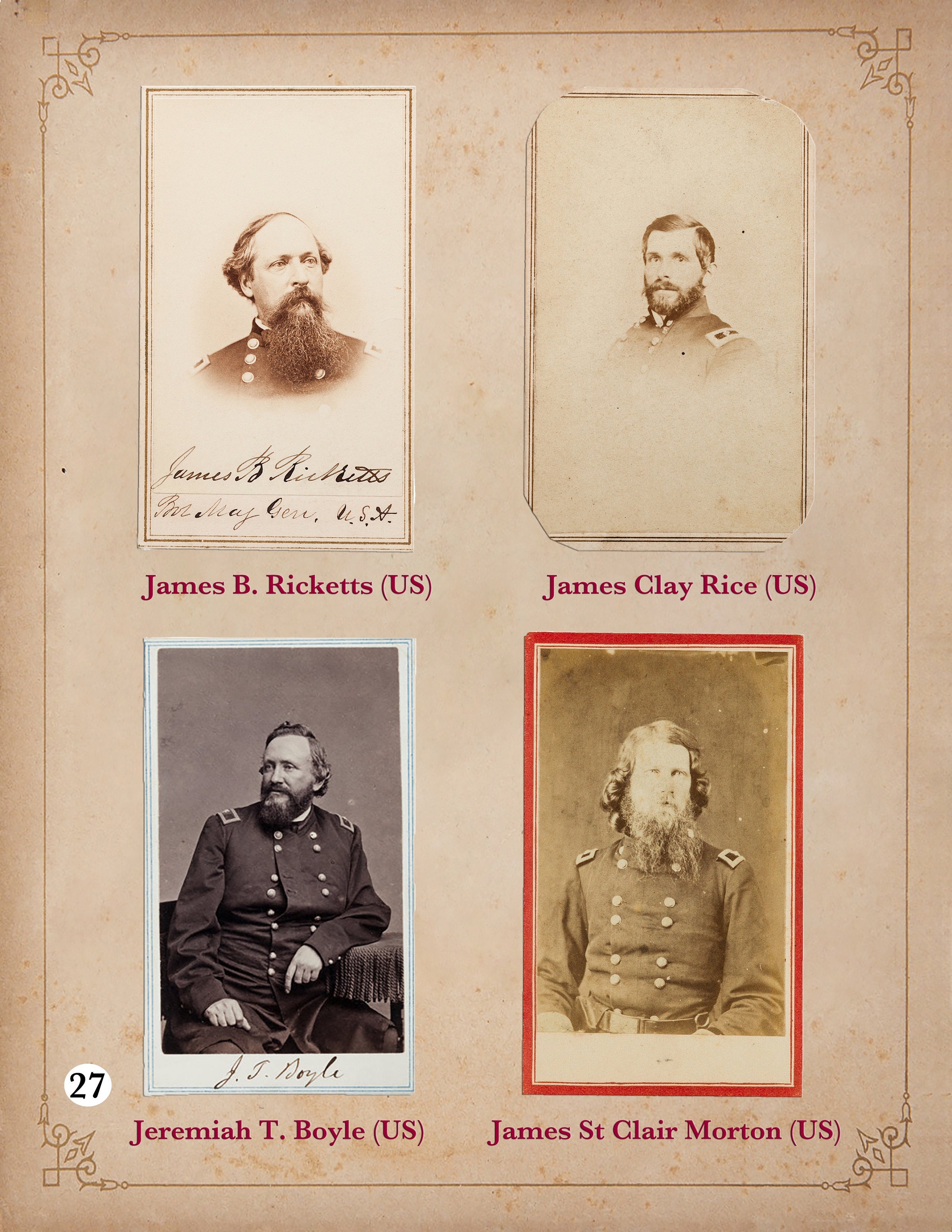BOOK 8-1/2" X 11" Civil War Union Generals Cdv's 160 Plus CDVS Scanned ...