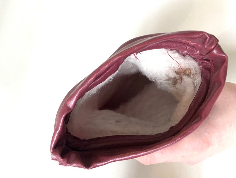 60s/70s Vintage Burgundy Red Wellies With Faux Shearling Lining. Retro ...