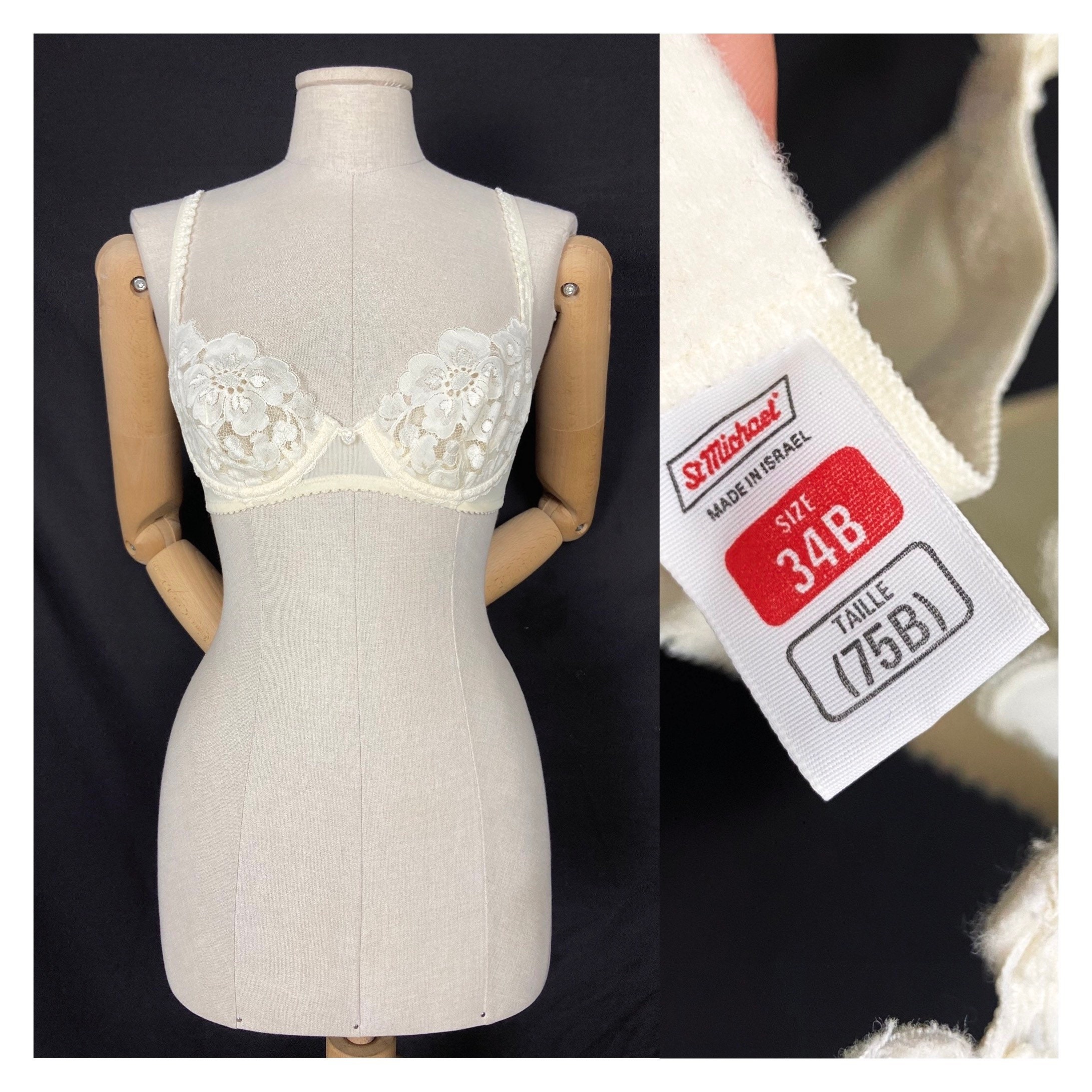 80s Vintage Lace Bra, St Michael Cream Lingerie (34B/75B) - Etsy