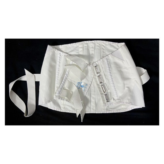80s Vintage Medical White Cotton Corset Girdle By Ell… Gem