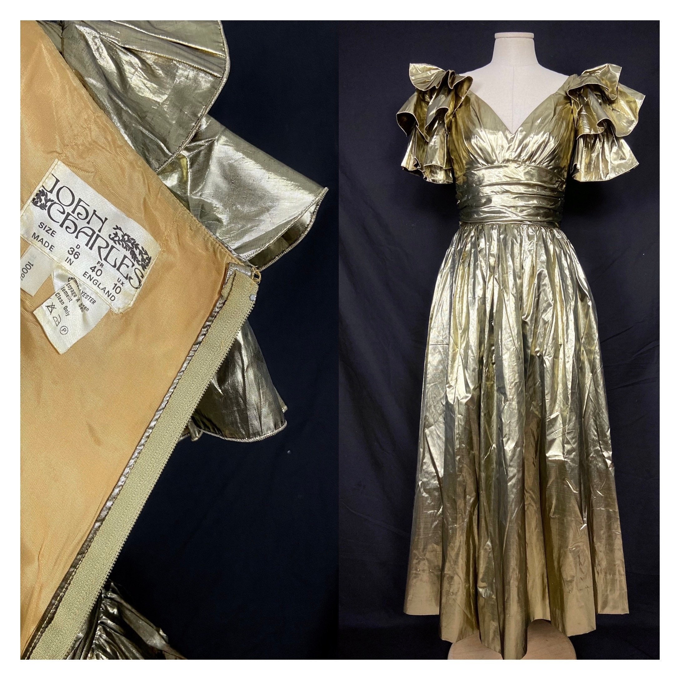 Gold Lame Dress Vintage