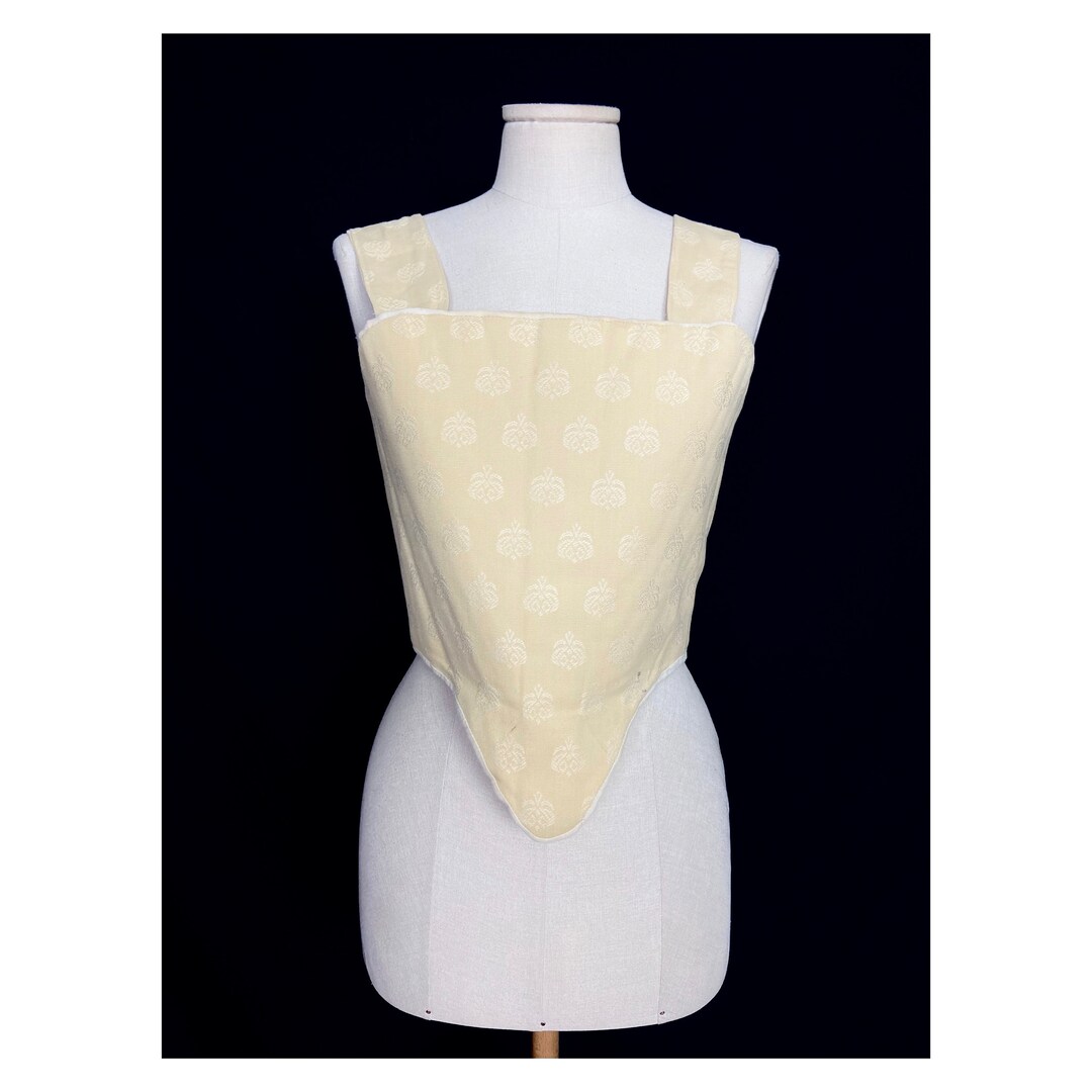 Theatrical Medieval Corset. Cream Pale Yellow Cotton Bodice. XS/S - Etsy