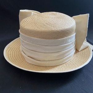Elegant Vintage Summer Hat With Fabric Bow by Herald & Heart London. - Etsy