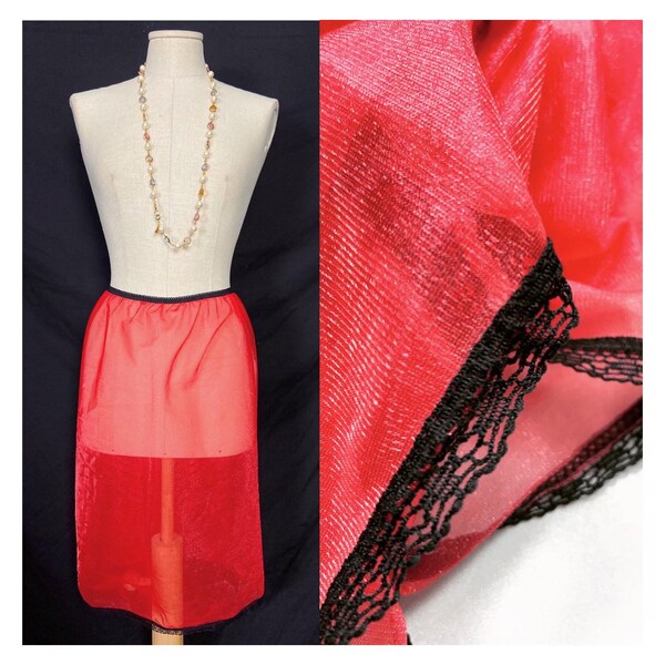 Red Nylon Half Slip - Etsy