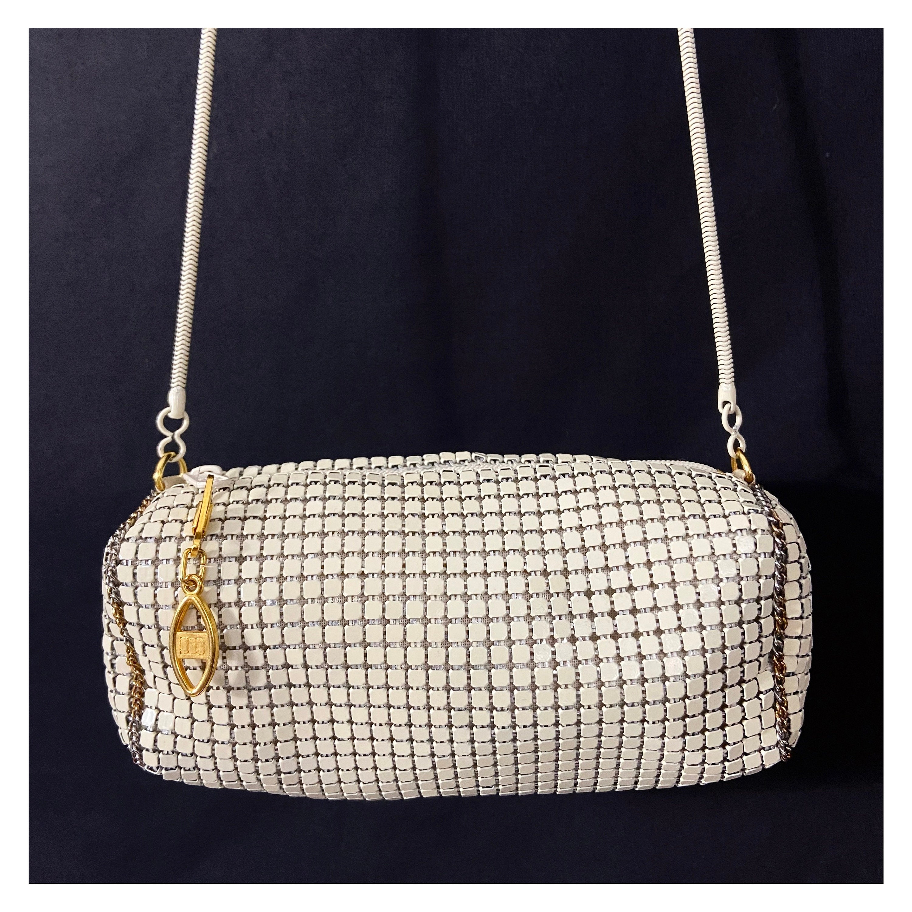 Miniature Ivory Chainmail Bag. off White Metal Mesh Evening Bag. Small ...