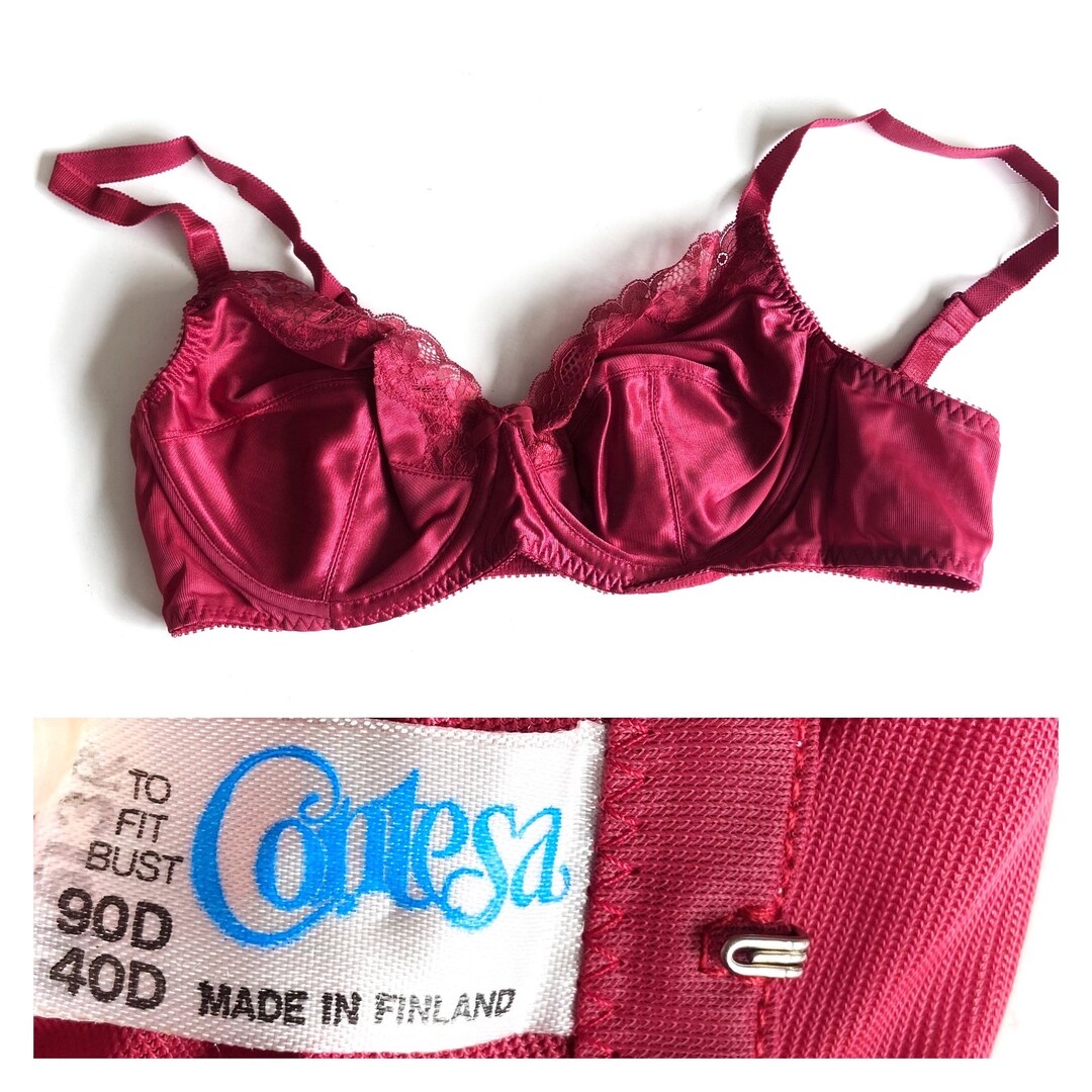 Vintage Red Wine Bra by Contesa. Retro Full-cup Bra. 40D 90D - Etsy UK