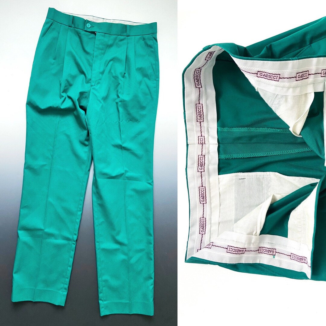 Vintage Italian Mens Trousers by Gabicci. Bottle Green Classic Trousers ...