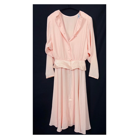 70s vintage pastel pink tea dress by Zizi Barbara Cho… - Gem