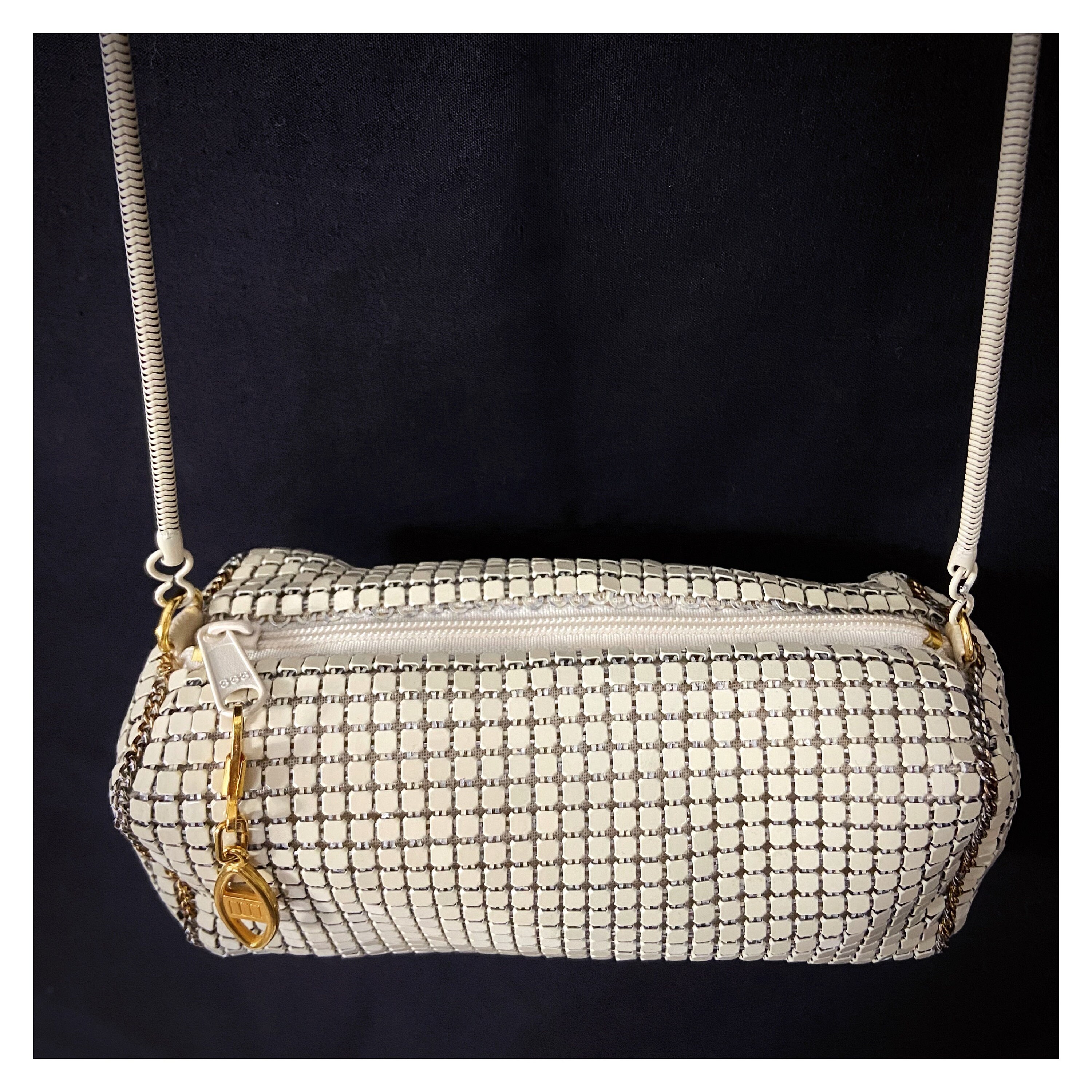 Miniature Ivory Chainmail Bag. off White Metal Mesh Evening Bag. Small ...