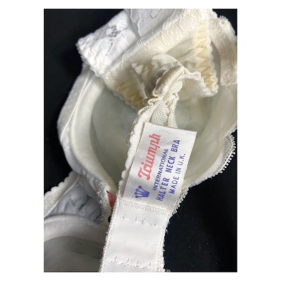 50s vintage halter neck bra by Triumph. Ivory white r… - Gem