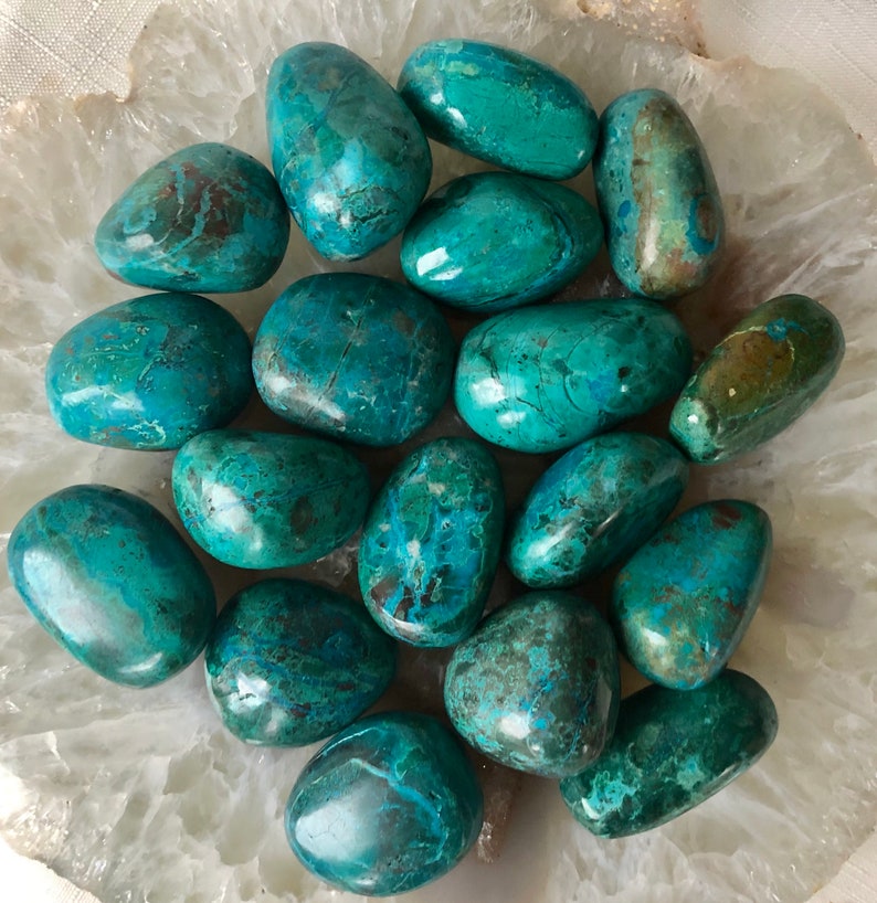 XL Peruvian Chrysocolla Tumbled Stones. Chrysocolla Crystal Healing for ...