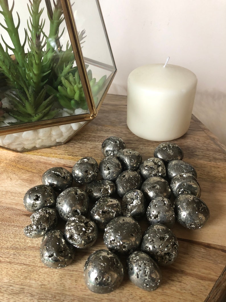 Beautiful Large Pyrite Tumbled Stones. Pyrite Crystal for - Etsy