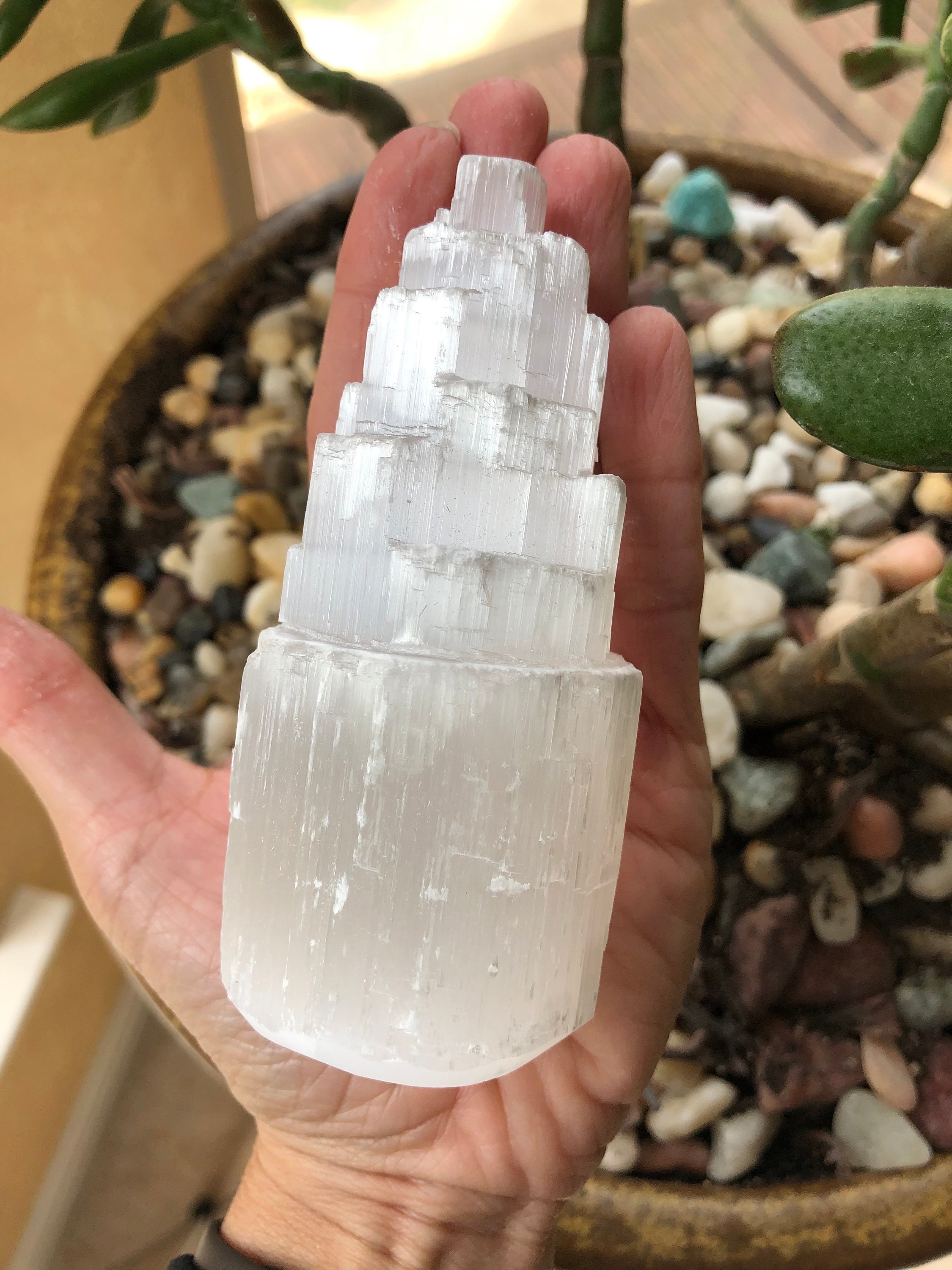 Large Selenite Crystal Tower. Selenite Charging Tower. Raw Selenite ...
