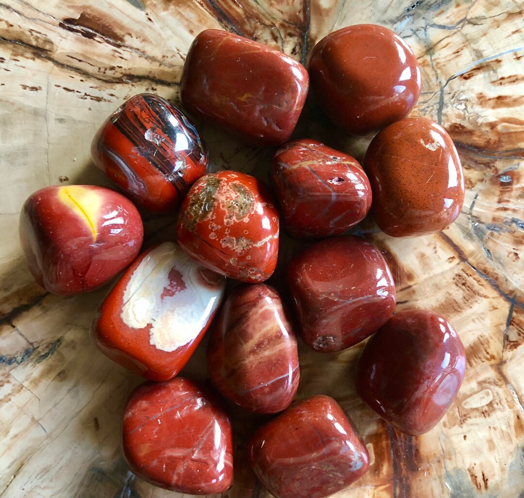 Red Jasper Healing Crystals for Vitality. Red Jasper Tumbled Stones for ...