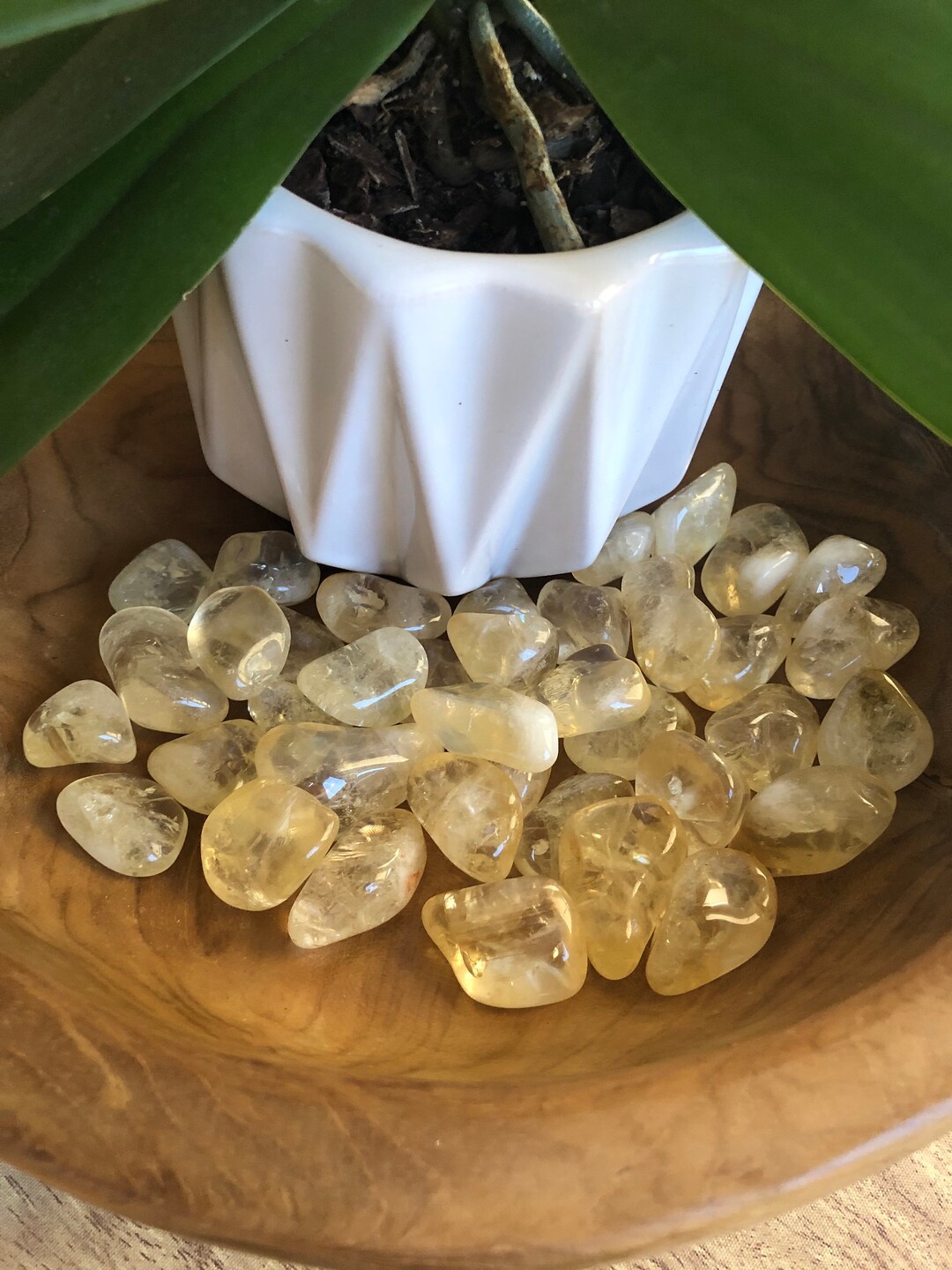 A+ Natural Citrine Tumbled Stones. Premium African Citrine Crystal for ...