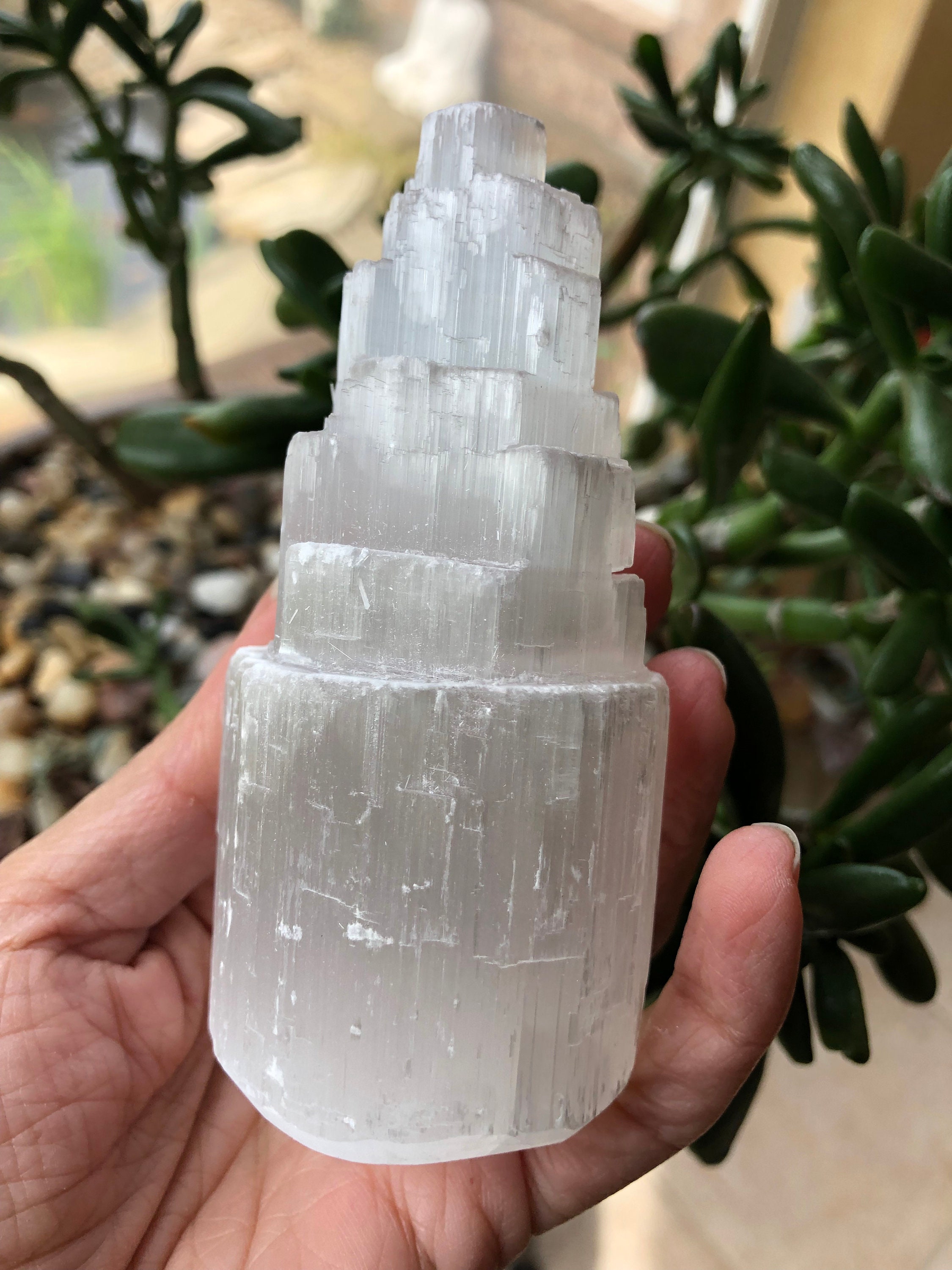 Large Selenite Crystal Tower. Selenite Charging Tower. Raw Selenite ...