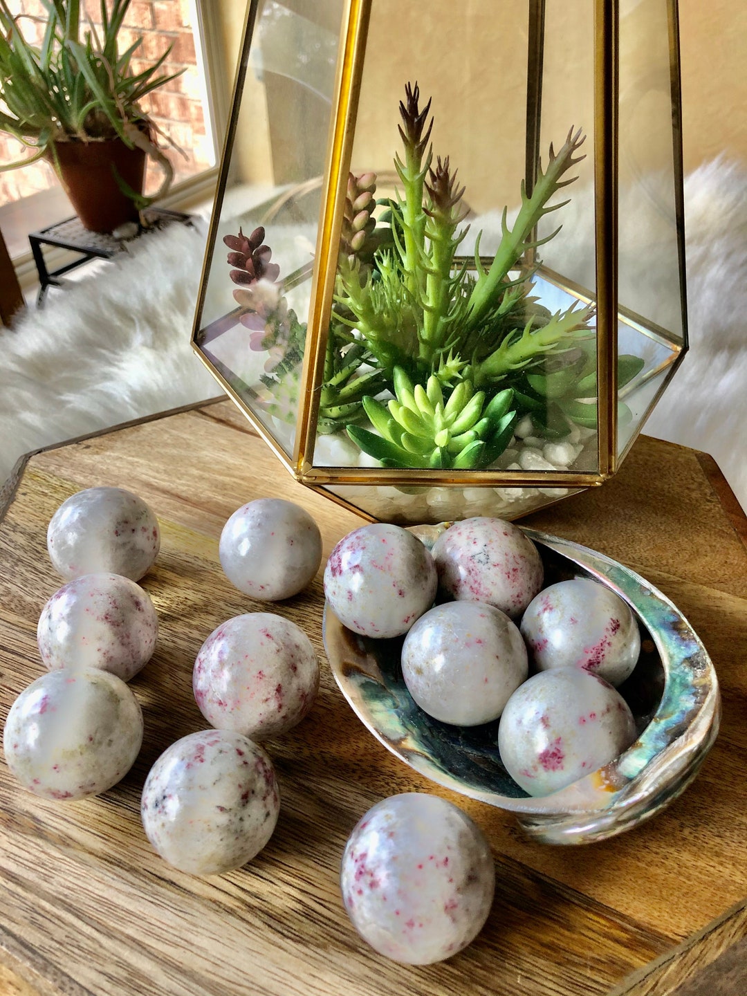 Rare Find XL Peruvian Cinnabrite Spheres. Large Cinnabar Tumbled Stones ...