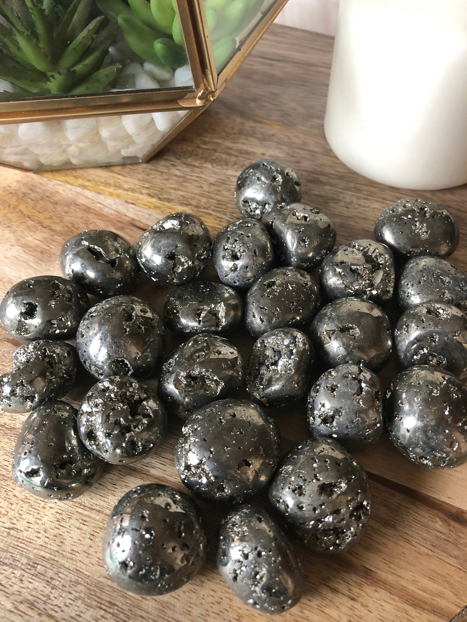 Beautiful Large Pyrite Tumbled Stones. Pyrite Crystal for - Etsy