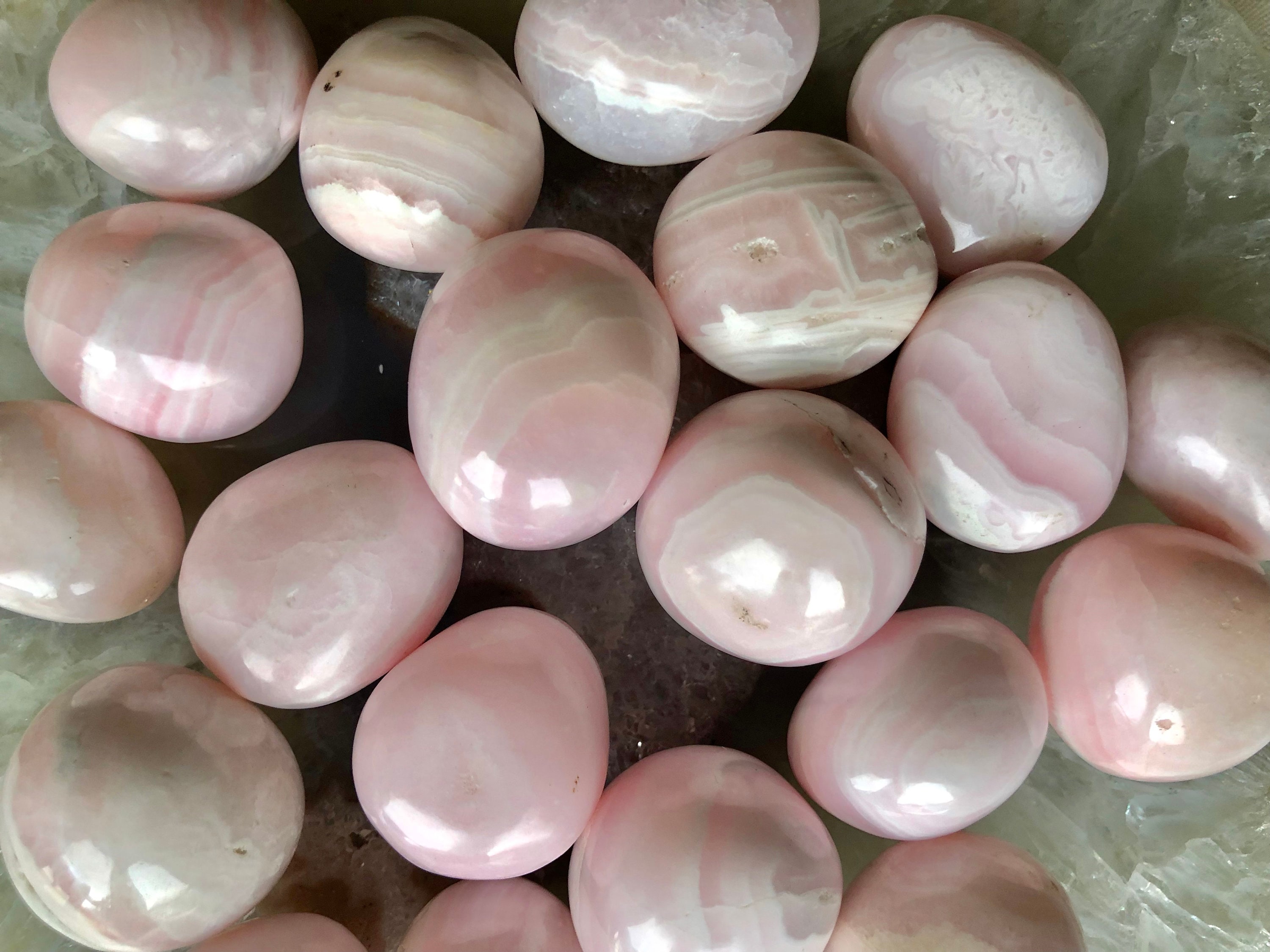 XL Mangano Calcite. Pink Mangano Calcite Palm Stone. Pink - Etsy UK